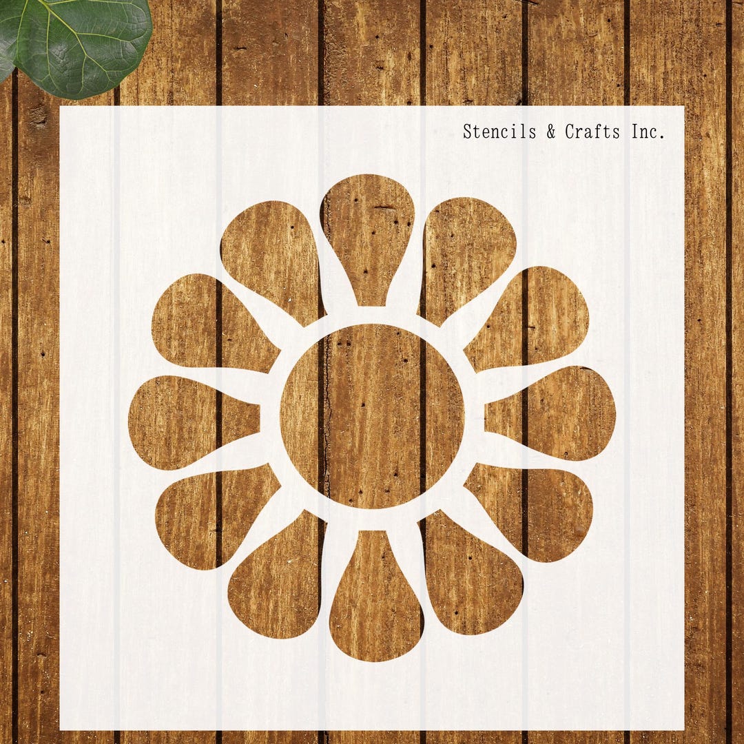 10.25" DAISY STENCIL, Big Flower Template, Daisies Retro Pattern, Funky ...