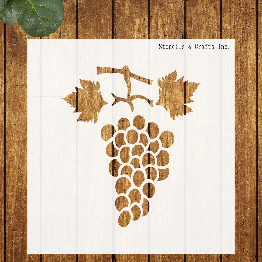 GRAPES STENCIL, Fruit Stencil, Many Sizes, Reusable Stencil, Scrapbook ...