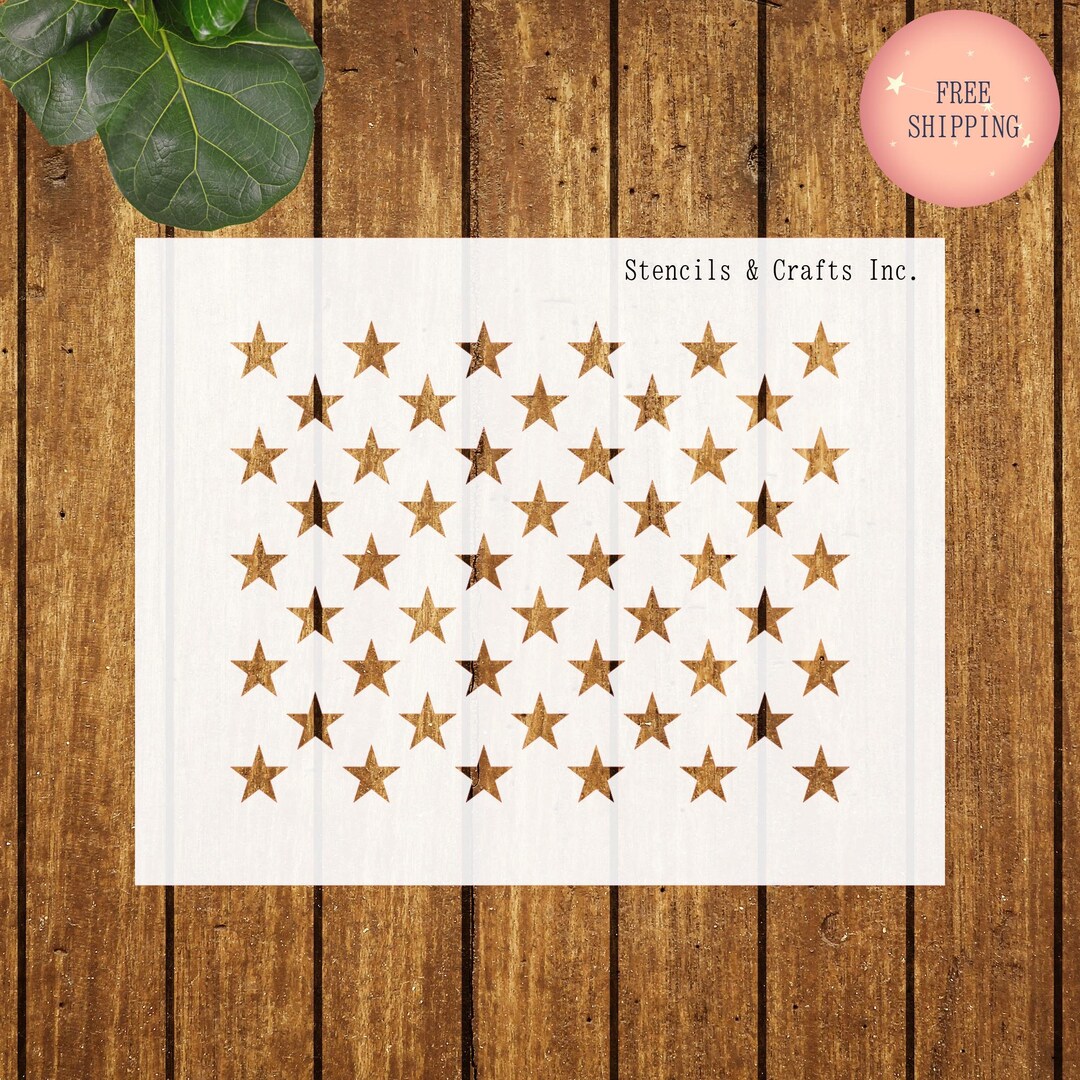 50 STARS STENCIL, Mini Stars Stencil, 50 Stars Pattern, Patriotic ...