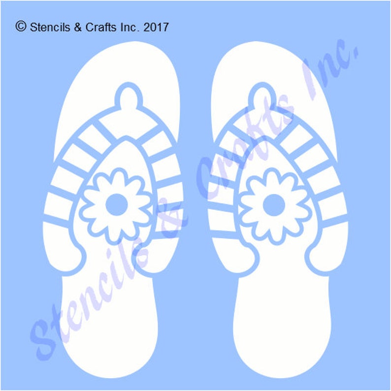 2 3 FLIP FLOPS STENCIL Beach Template Sandals - Etsy
