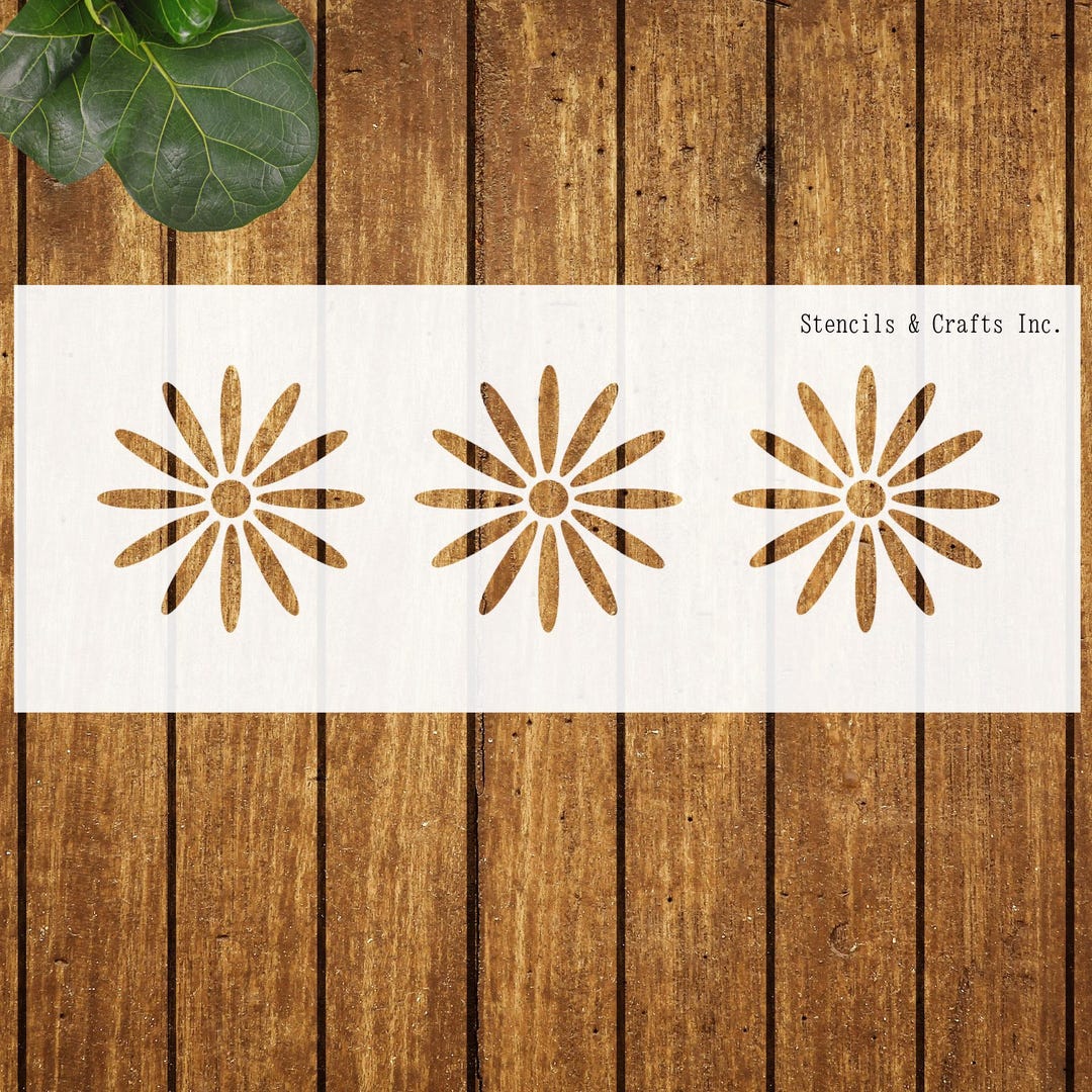 DAISY BORDER STENCIL, Daisies Stencil, Painting Stencil, Flower Stencil ...