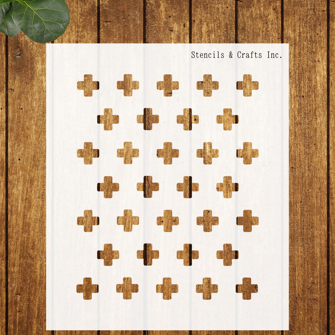 PLUS SIGN STENCIL, Cross Stencil, Cross Background Stencil, Shapes ...