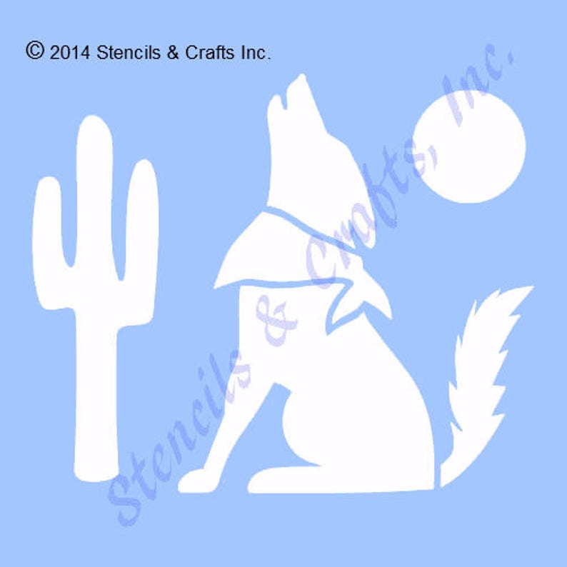 COYOTE HOWLING STENCIL Coyote Bandana Stencil Western - Etsy