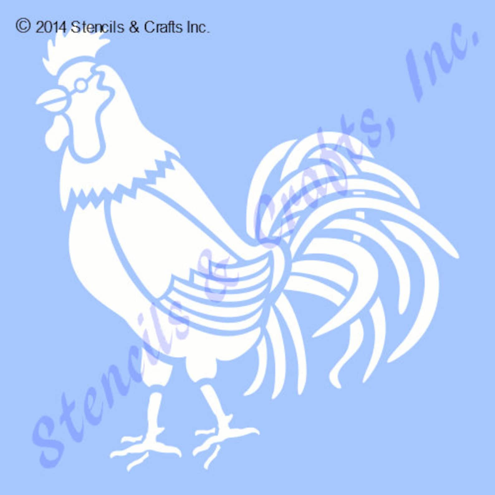 ROOSTER STENCIL Farm Stencil Farmhouse Bird Stencil | Etsy