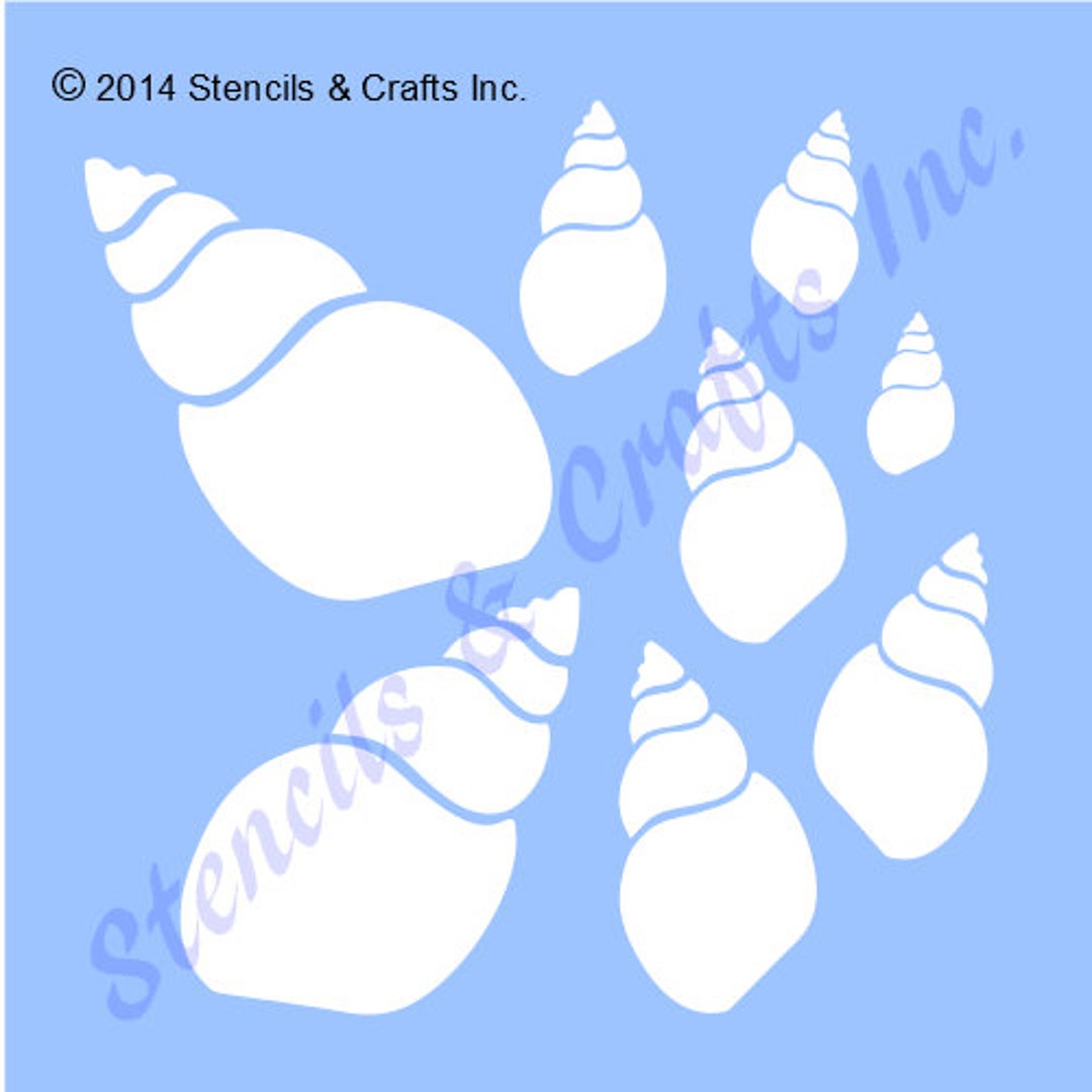 CONCH SEASHELL STENCIL, Shell Stencil, Coastal Stencil, Marine Stencil ...