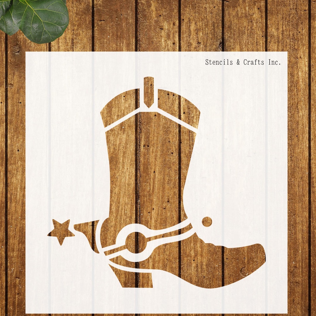COWBOY BOOT STENCIL, Many Sizes, Western Stencil, Boot Template ...