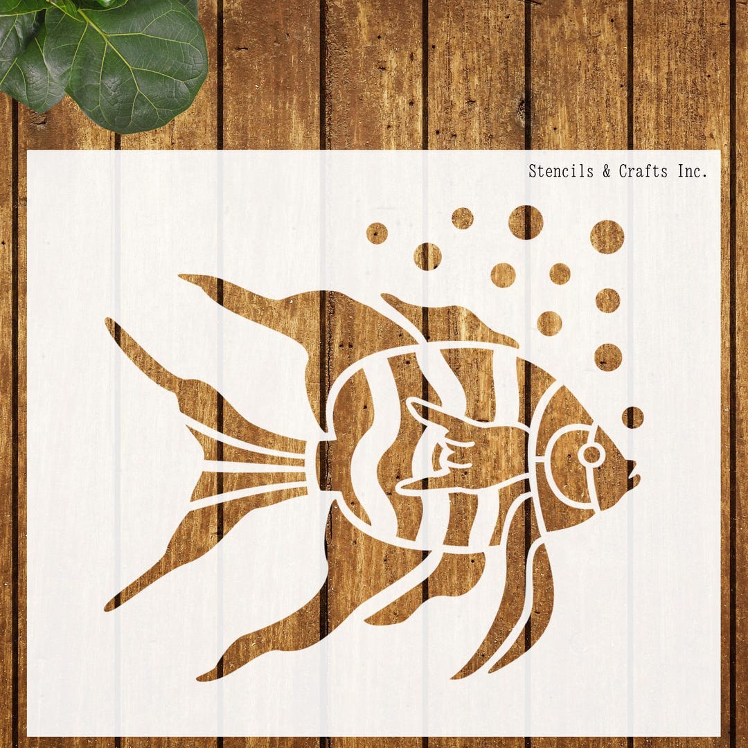 5" FISH STENCIL, Beach Stencil, Animal Stencil, Sea Animal Template ...