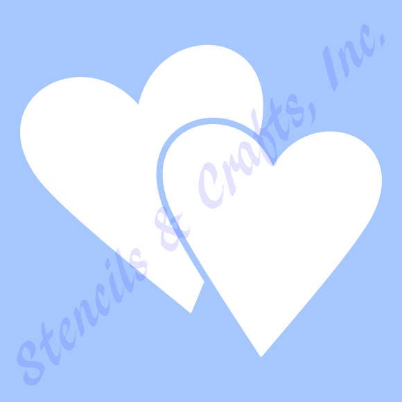 DOUBLE HEART STENCIL, Primitive Stencil, Heart Template, Valentines Pattern - Etsy 日本
