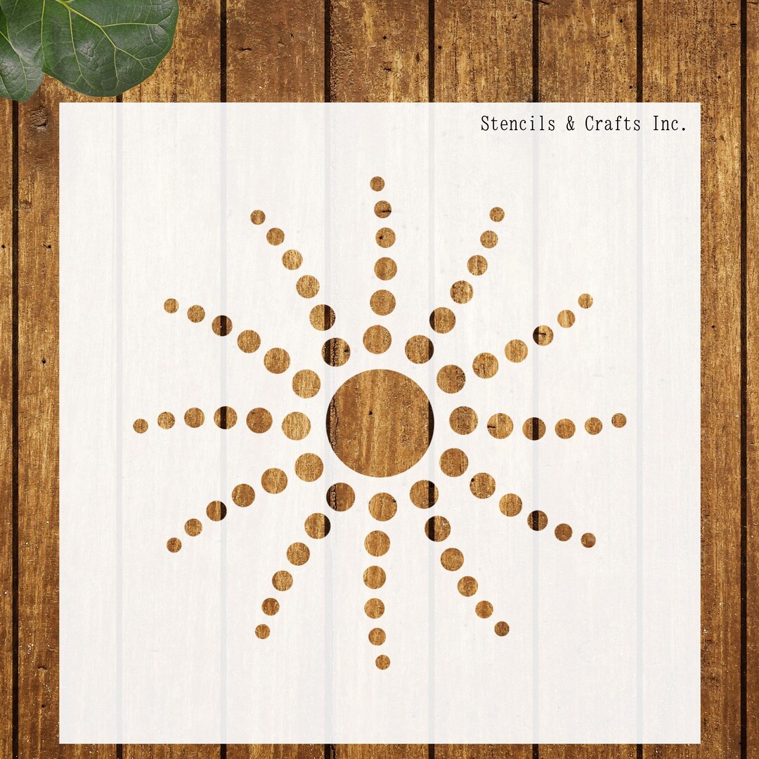 5" SUN STENCIL, Retro Sun Stencil, Sun Dots Stencil, Template, Pattern ...