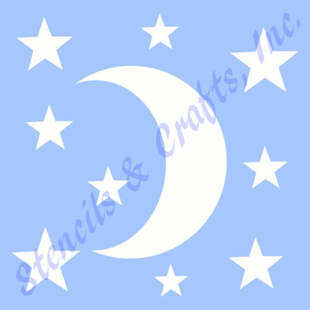 CRESCENT MOON STENCIL, Stars Stencil, Celestial Pattern, Celestial ...