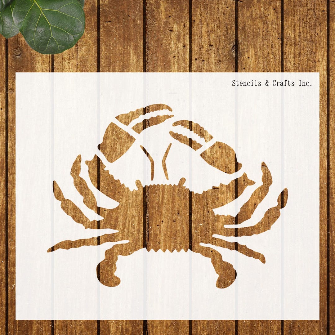 7.25" CRAB STENCIL, Beach Stencil, Sea Animal Pattern, Crab Template ...
