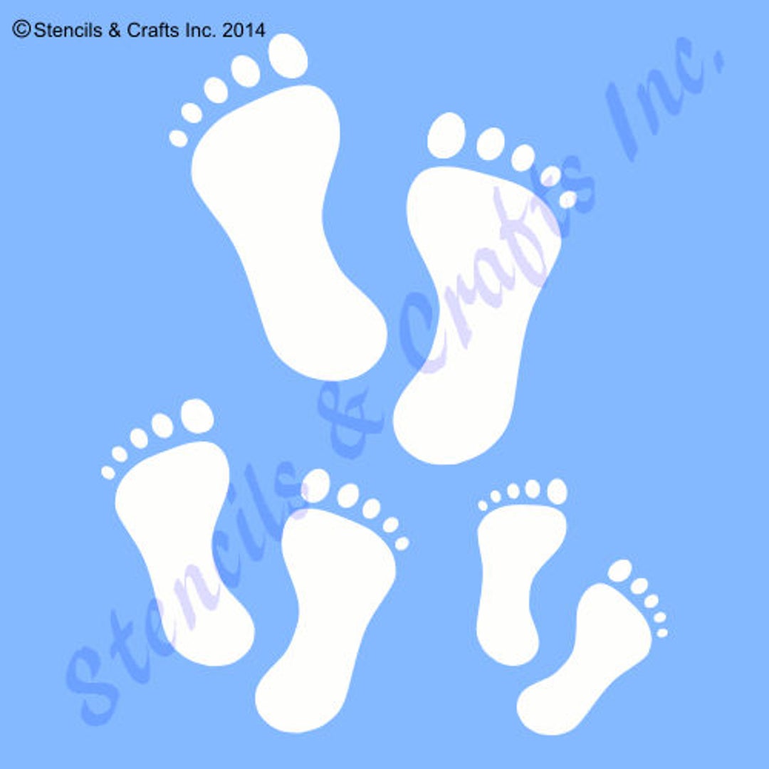 FOOTPRINTS STENCIL, Foot Template, Footprint Template, Stencil Template ...