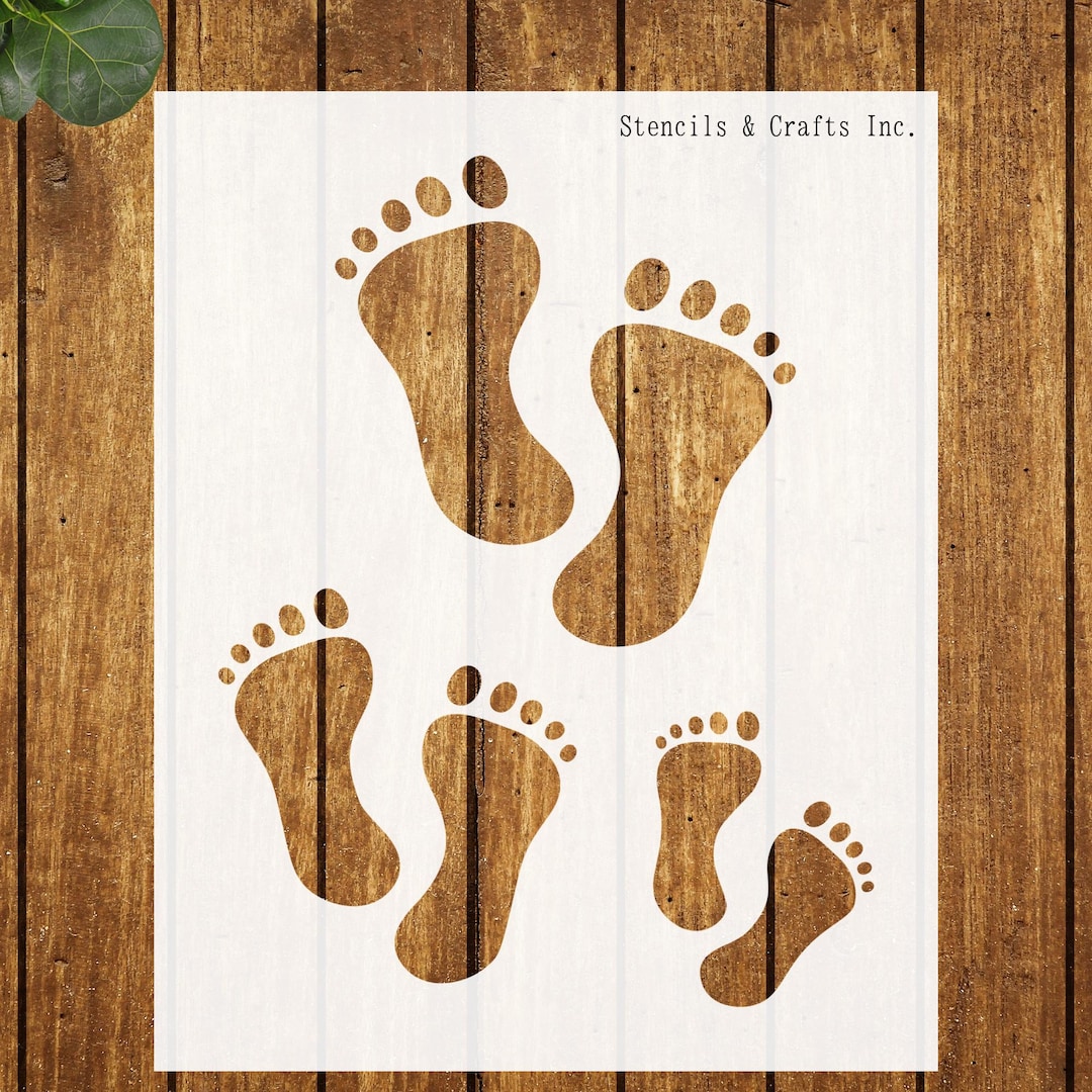 FOOTPRINTS STENCIL, Assorted Sizes, Foot Template, Footprint Template ...