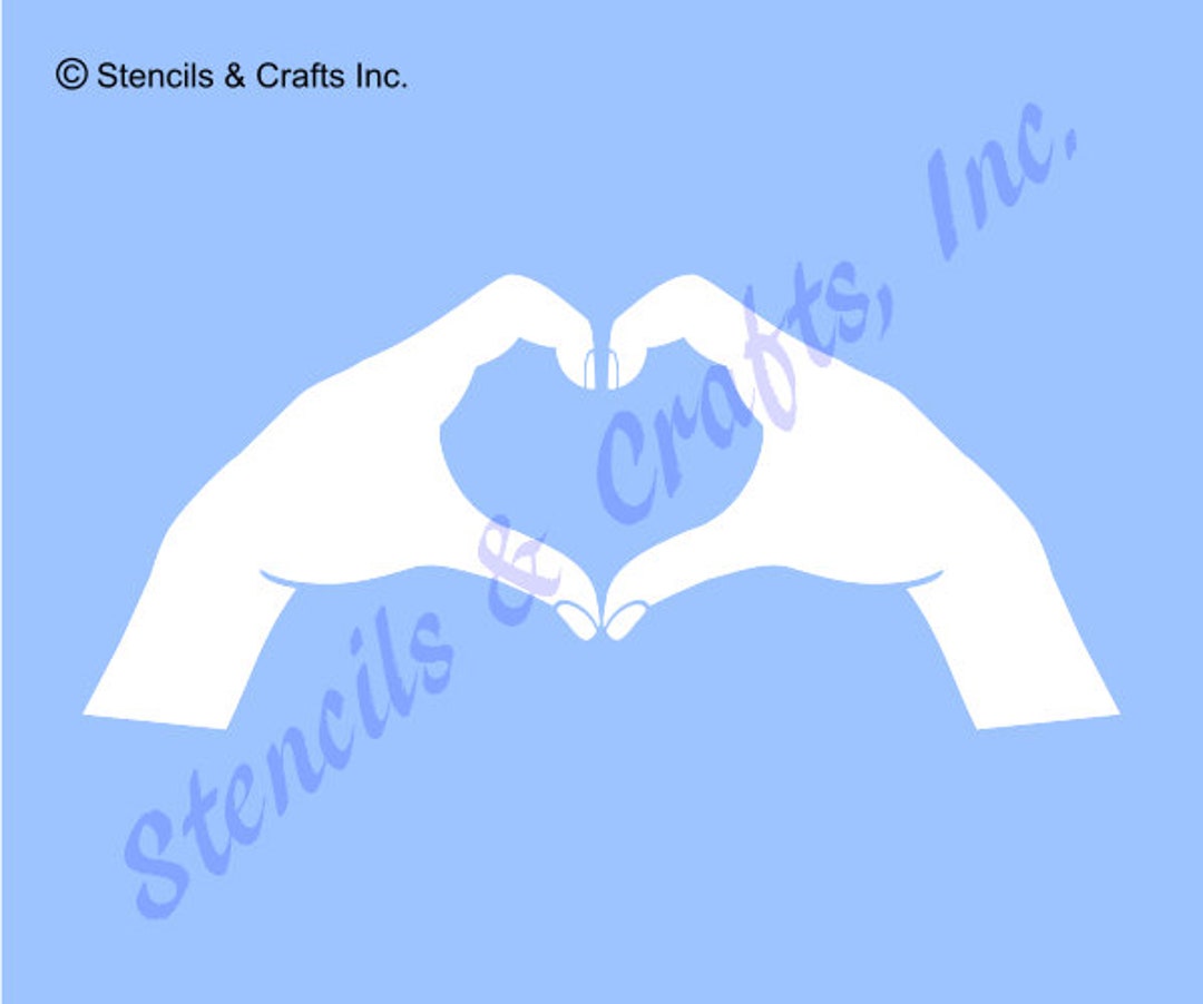HEART HANDS STENCIL, Hands Template, Craft, Hand Heart Stencil ...