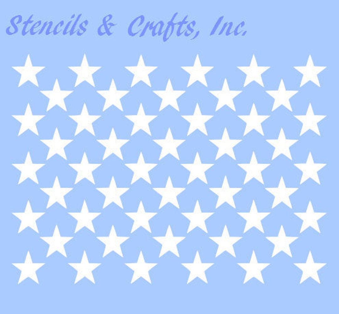 50 STARS STENCIL, Patriotic Template, 0.85" Star, 11" X 8" Stencil - Etsy