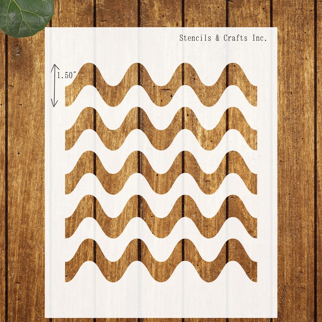 RIC RAC STENCIL, Wavy Zig Zag Stencil, Wavy Chevron Stencil, Ric Rac ...