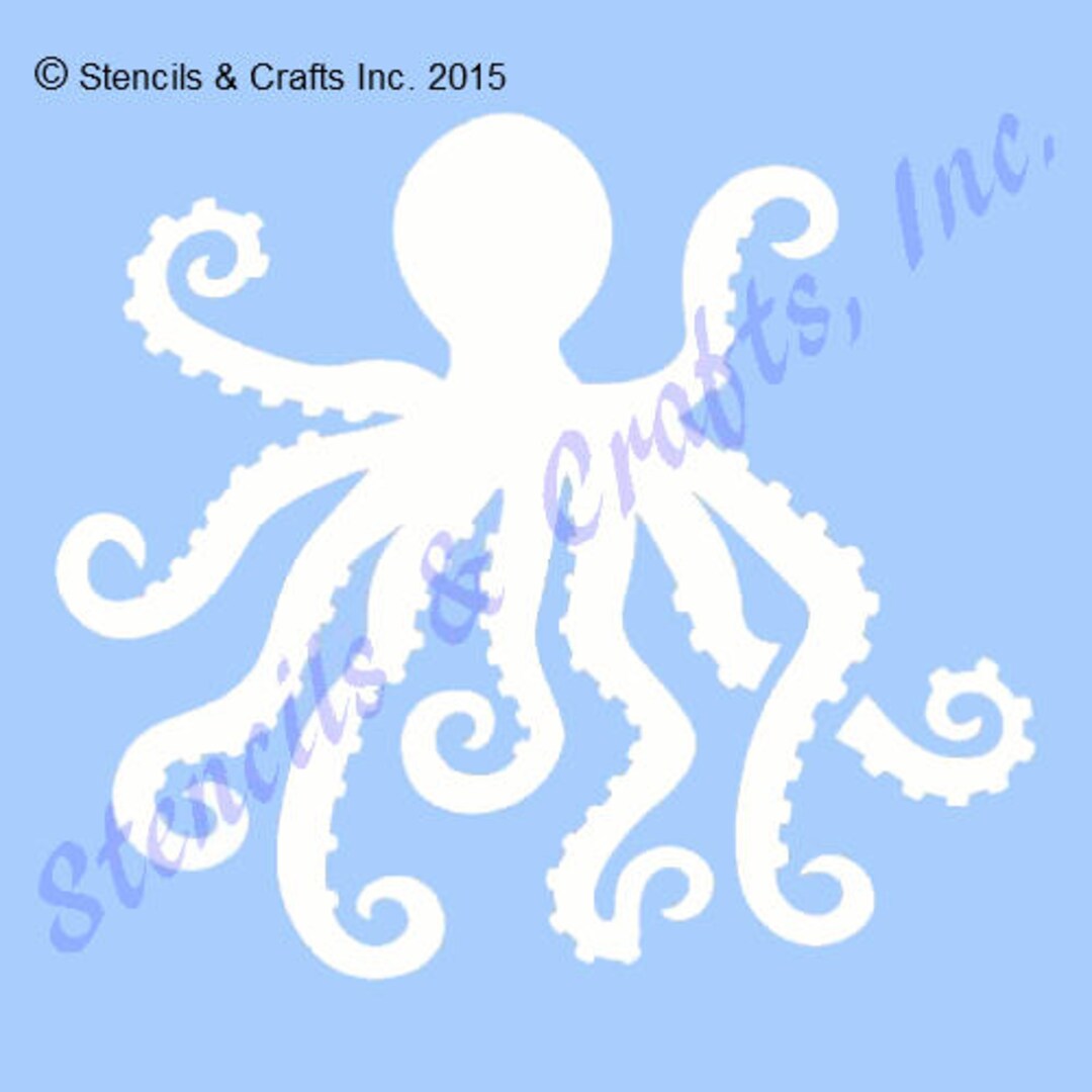 5" OCTOPUS STENCIL, Sea Animal Pattern, Marine Animal Template, Beach ...