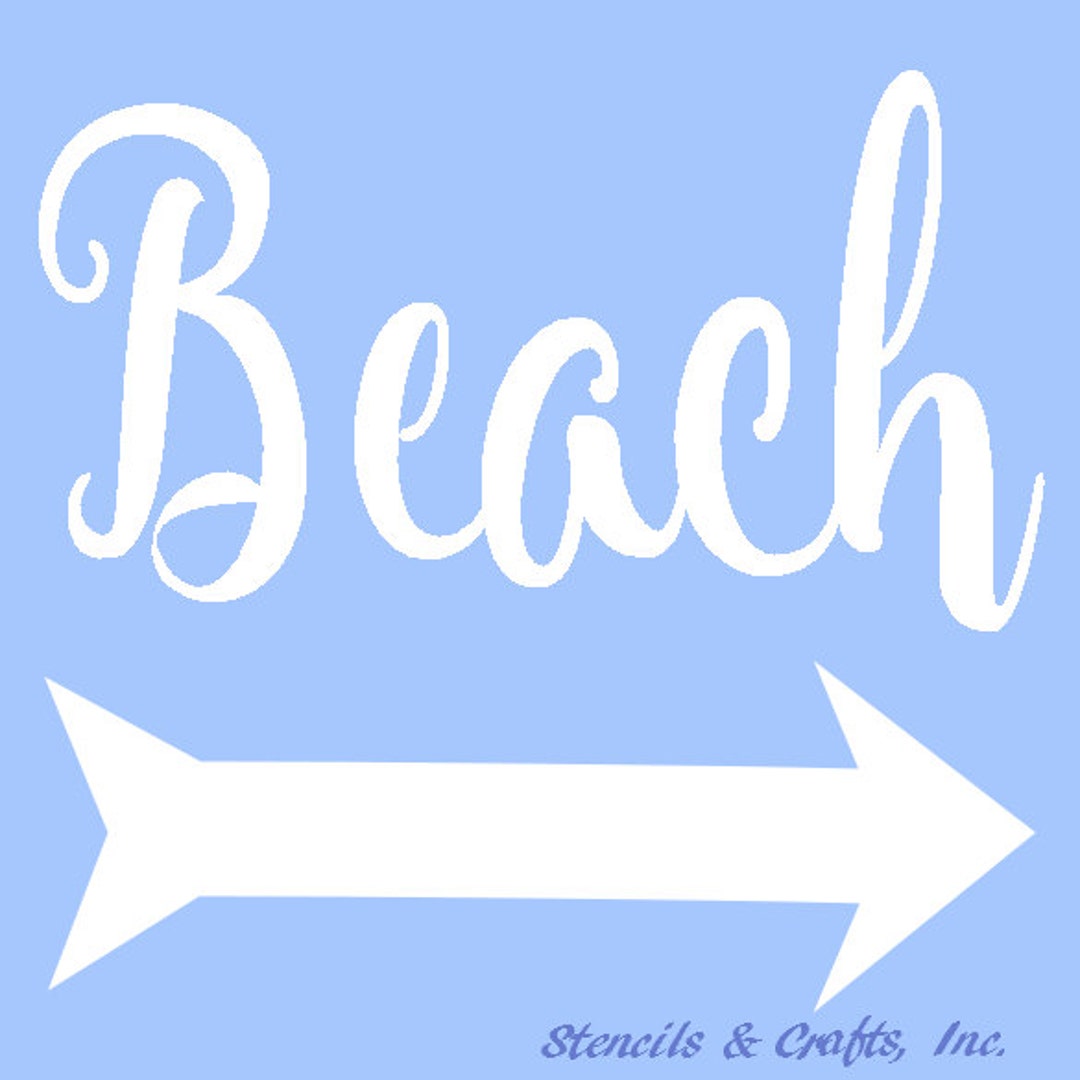 BEACH SIGN STENCIL, Beach Sign Template - Etsy