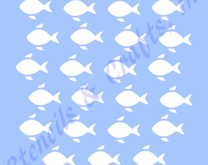 School of Fish Stencil Fish School Stencil, School of Fish, Stencil ...