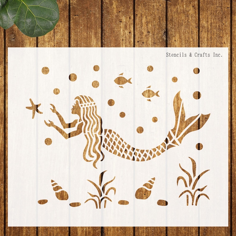 MERMAID STENCIL, Beach Stencil, Maritime Stencil, Reusable Stencil ...