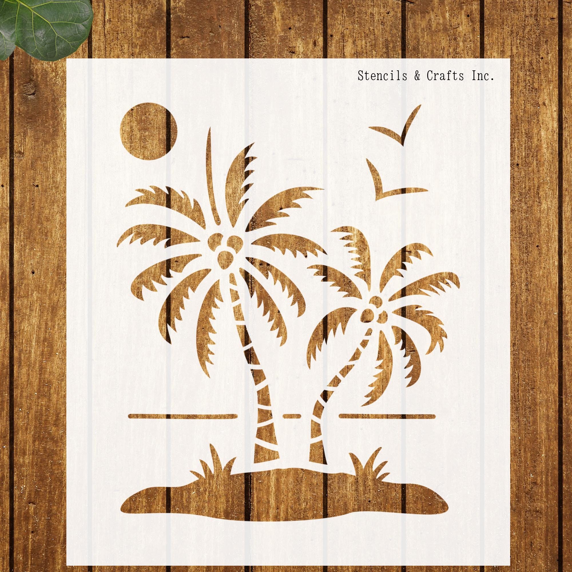PALM TREES STENCIL, Palm Template, Craft, Maritime Stencil, Scrapbook ...