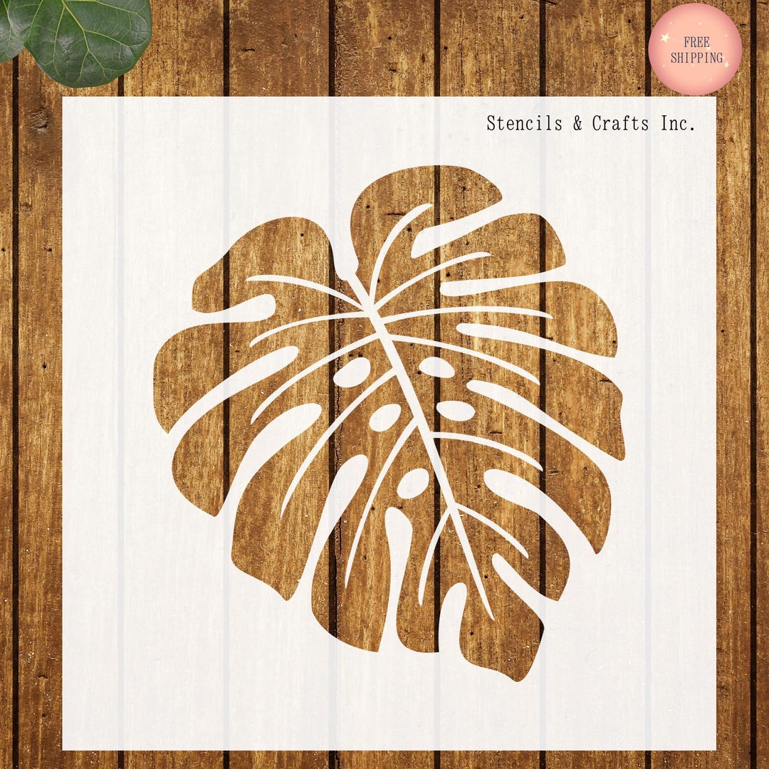 MONSTERA STENCIL, Tropical Stencil, Sizes: 4"- 3.5", Plant Stencil ...