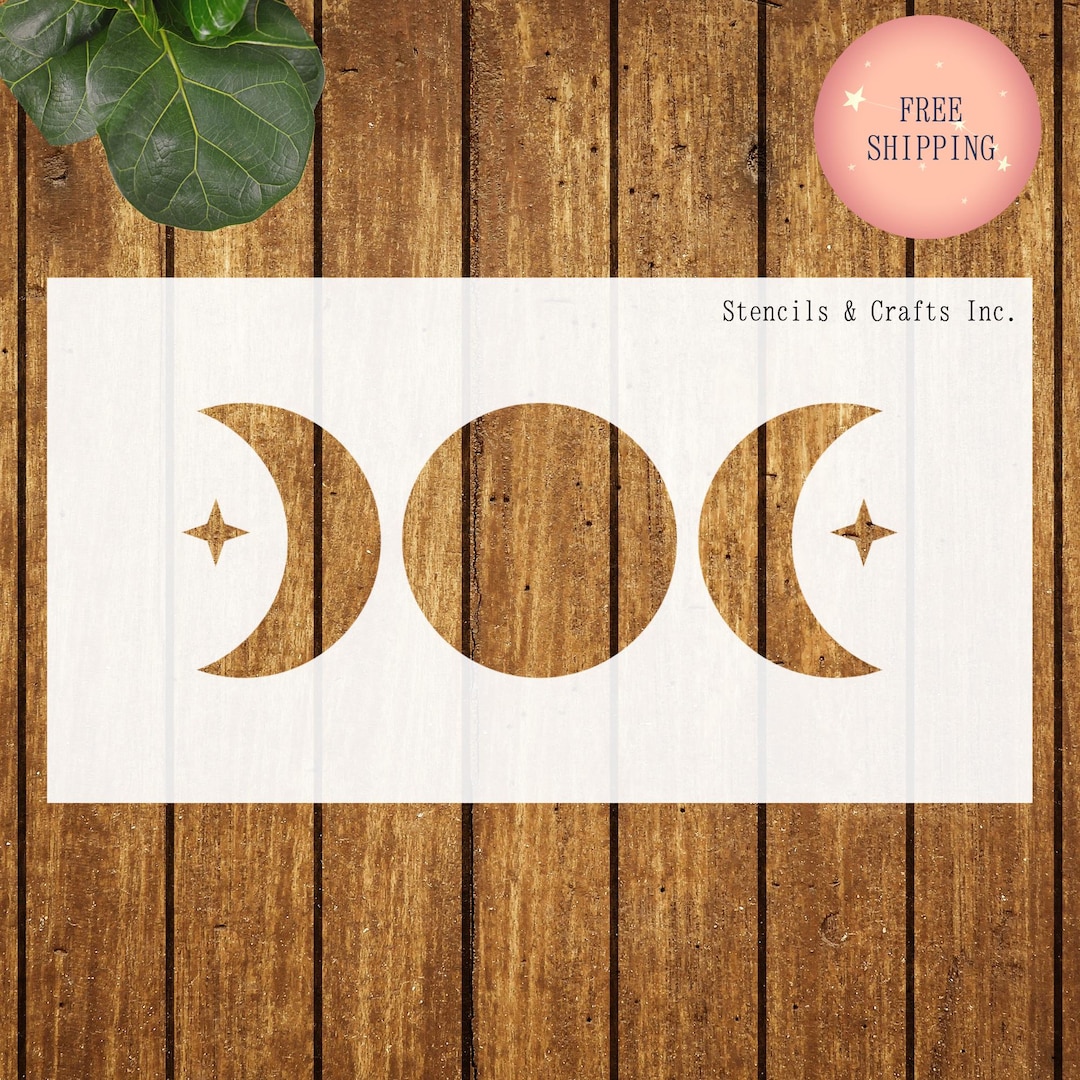 Moon Goddess Stencil, Triple Moon Stencil, Moon Stencil, Painting ...