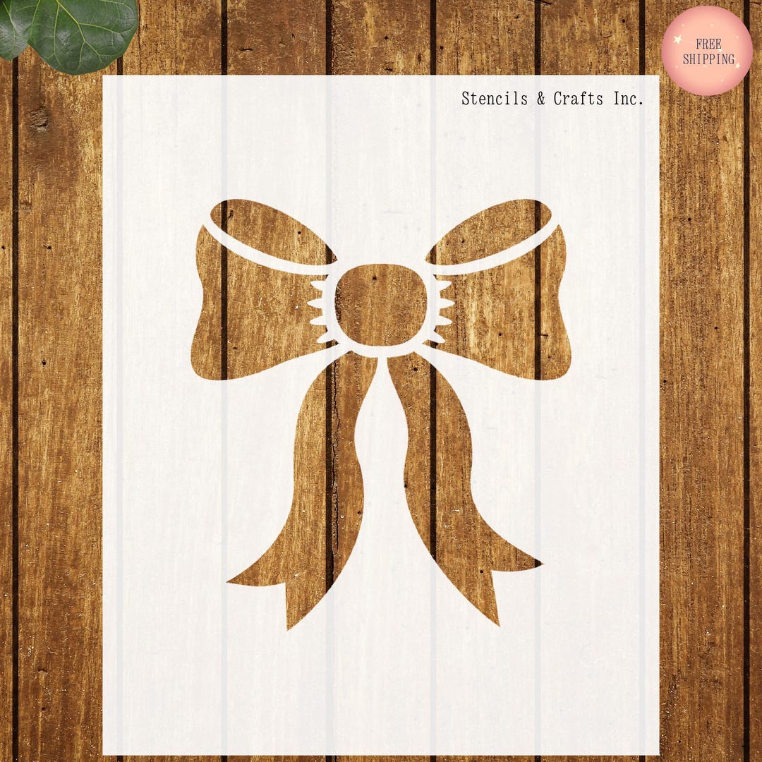 4" BOW STENCIL, Coquette Stencil, Ribbon Stencil, Template, Pattern ...