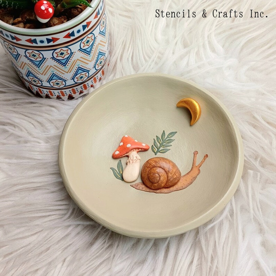 SNAIL TRINKET DISH, Mushroom Trinket Dish, Gift, Retro Handmade Dish ...