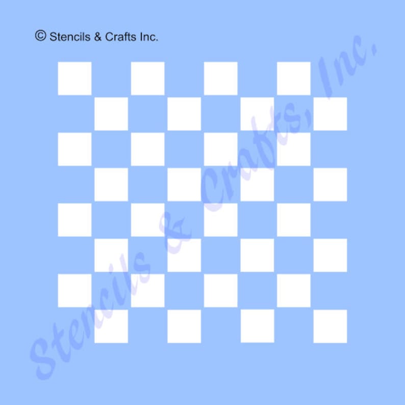 1 CHECKERBOARD STENCIL Square Pattern Checker Template - Etsy