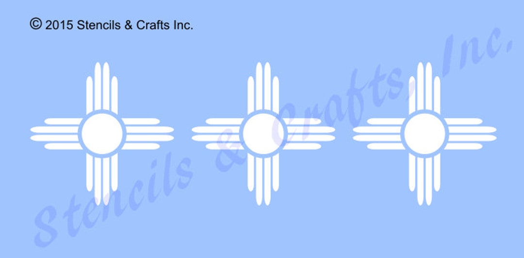 ZIA SUN STENCIL, Border Western Template, Southwestern Pattern, Sun ...