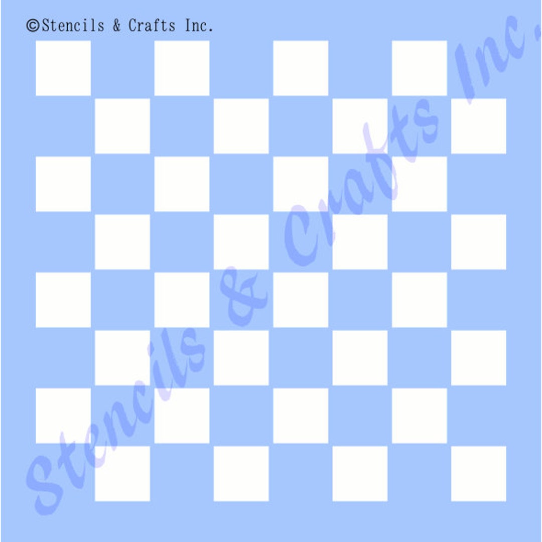 1.15" CHECKERBOARD STENCIL, Game Board Template, Checkers Pattern ...