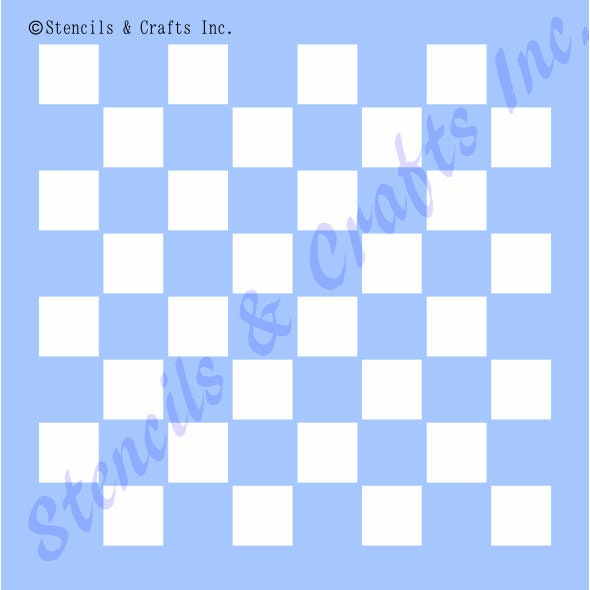 1.15 CHECKERBOARD STENCIL, Game Board Template, Checkers Pattern ...