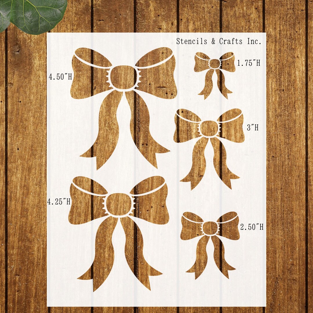 BOW STENCIL, Multiple Sizes, Coquette Stencil, Ribbon Stencil, Bow ...