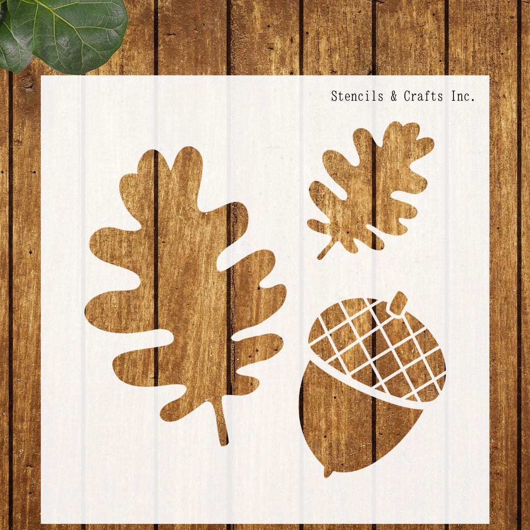 ACORN STENCIL, Oak Stencil, Leaf Stencil, Leaves Stencil, Fall Stencil ...