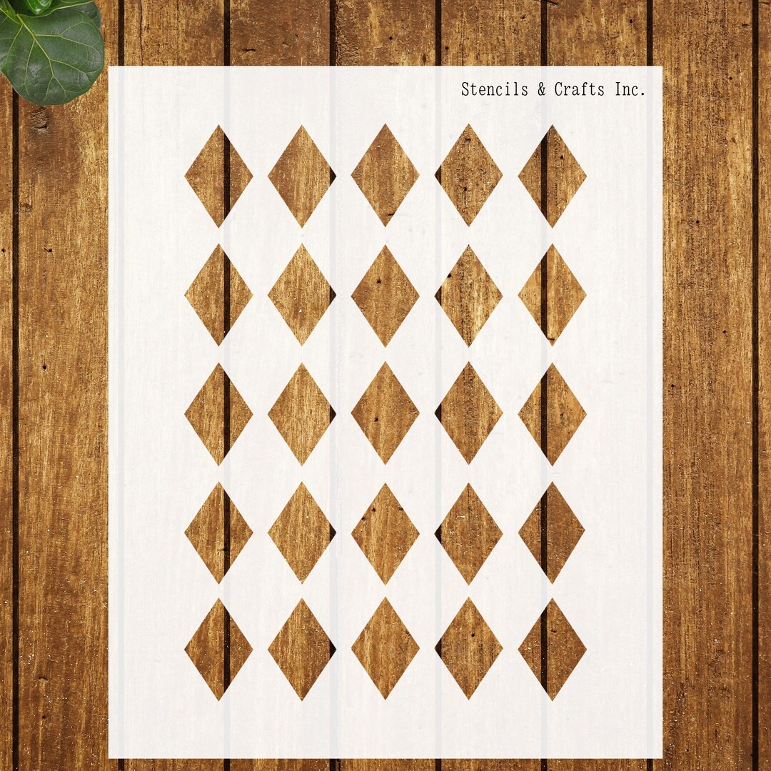 DIAMONDS STENCIL, Diamond Pattern, Argyle Stencil, Reversible Stencil ...