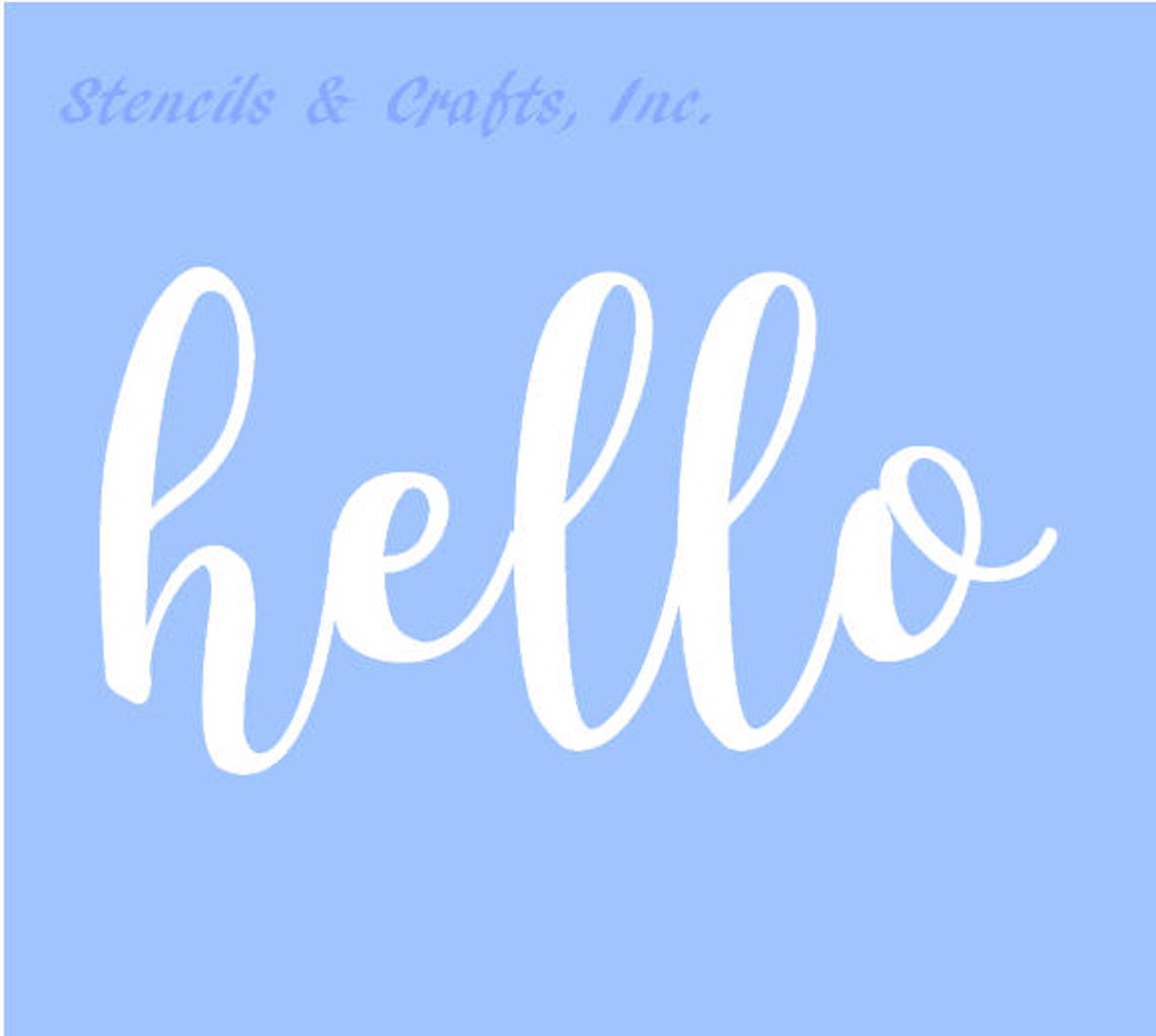 HELLO STENCIL hello Template Reusable Stencil | Etsy