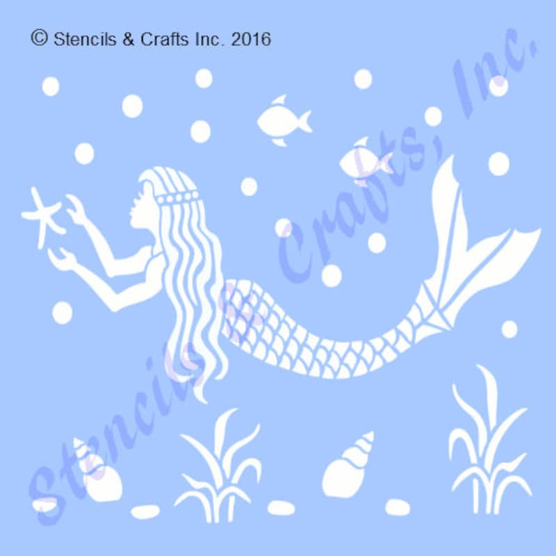 Mermaid Stencil - Etsy