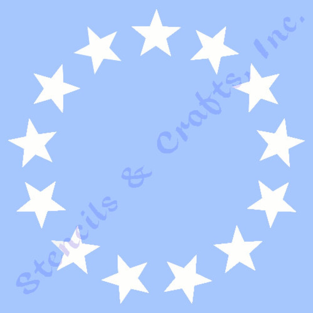 1.50" STAR CIRCLE STENCIL "13 Stars" Template, Shapes Pattern - Etsy
