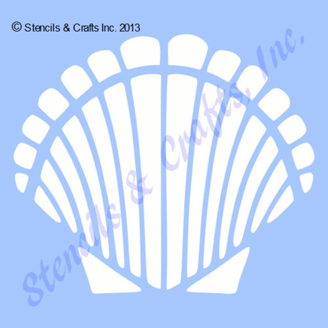 6.5" SEA SHELL STENCIL, Beach Template, Shells Pattern, Beach Stencil ...