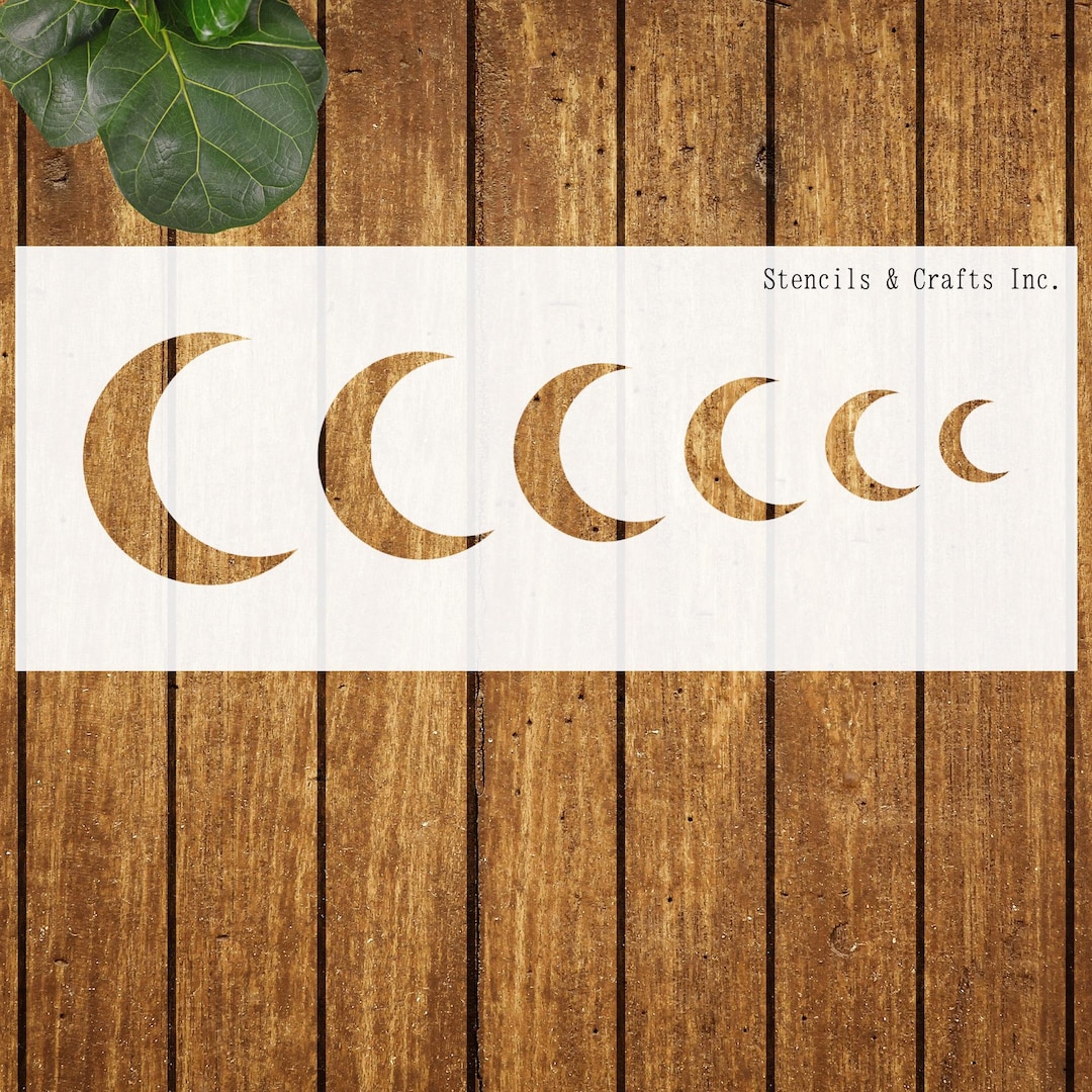 CRESCENT MOON STENCIL, Many Sizes, Moon Border Stencil, Galaxy Stencil ...