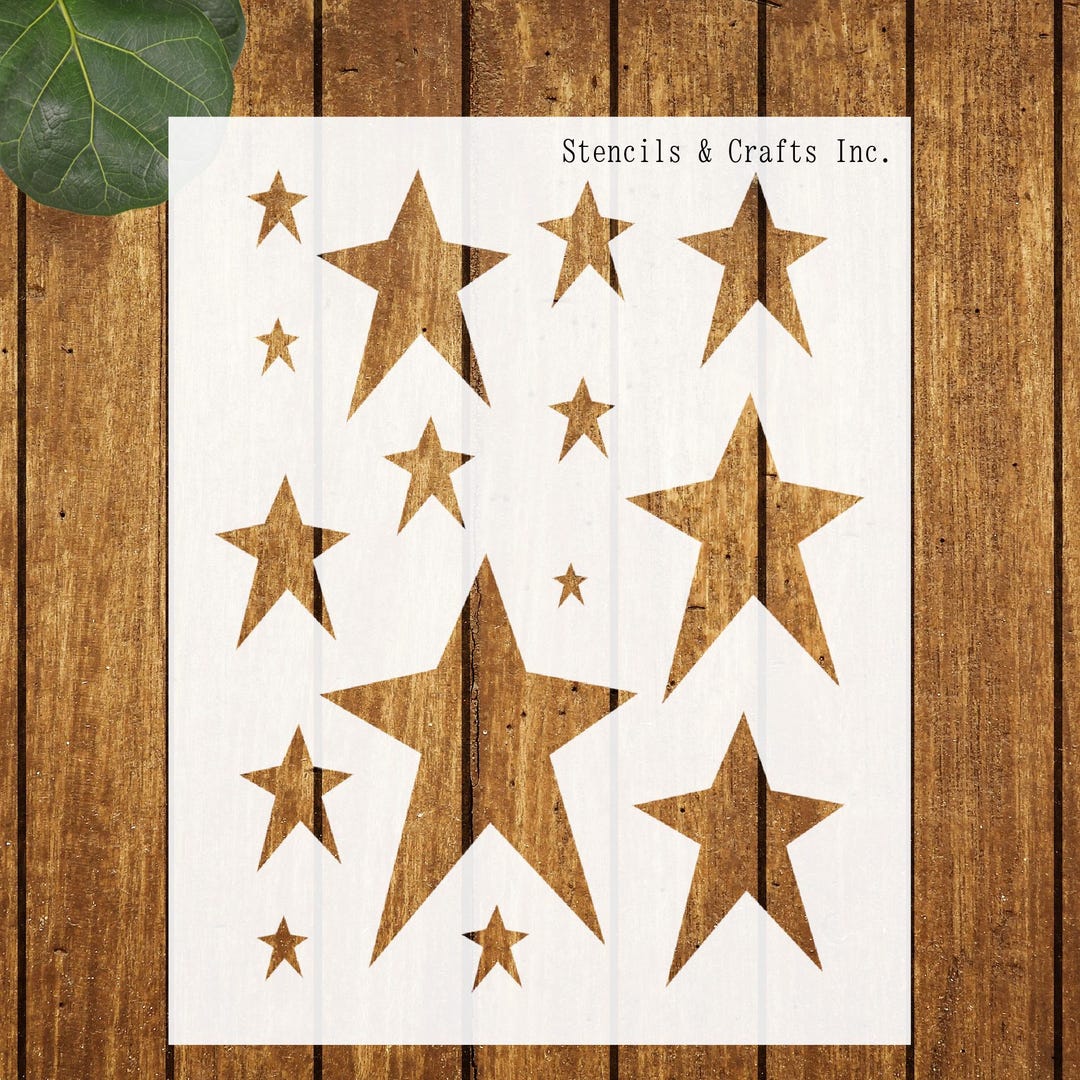 PRIMITIVE STARS STENCIL, Folk Stars, Different Sizes, Star Pattern ...