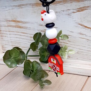 Keychain, Red Barn Keychain, Chicken Keychain, Hen Keychain, Key Chains ...