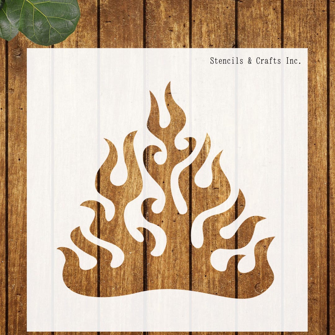 5" FLAME STENCIL, Fire Stencil, DIY, Craft, Painting Stencil, Canvas ...