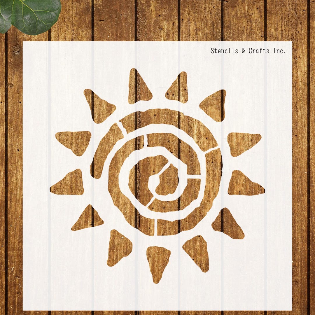 SUN WHIMSICAL STENCIL, Sun Stencil, Pattern, Western Stencil, Sun ...