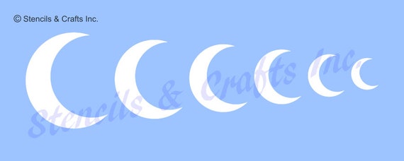 CRESCENT MOON STENCIL Many Sizes Moon Border Stencil Galaxy - Etsy