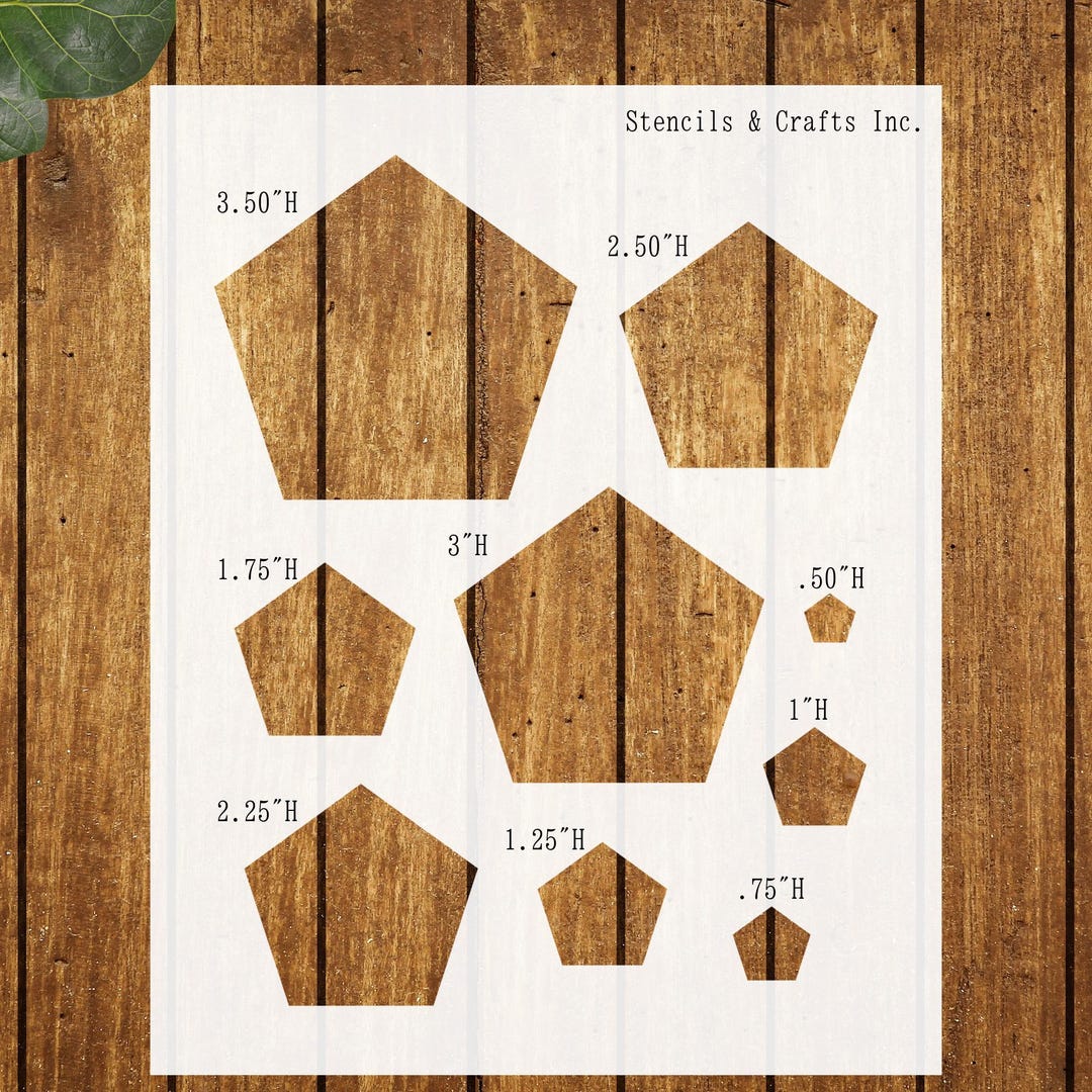 PENTAGON STENCIL, Many Sizes, Pentagon Template, Geometric Stencil ...