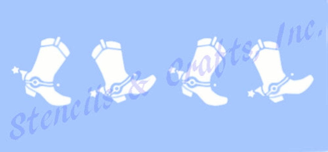 Cowboy Boots Stencil, Border Western Template, Western Stencil ...