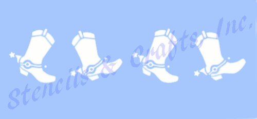 Cowboy Boots Stencil Border Western Template Western - Etsy