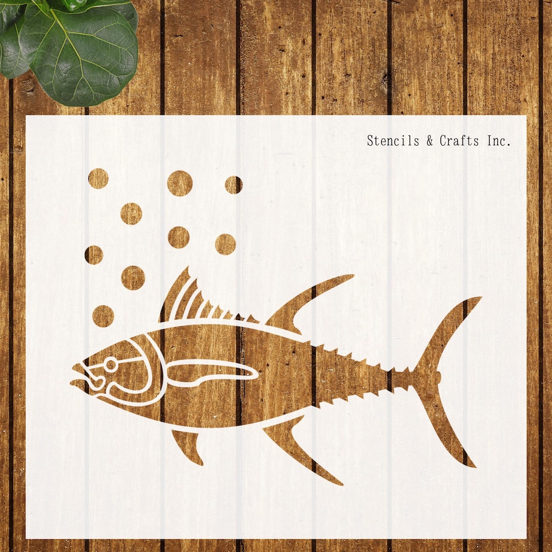 5" TUNA FISH STENCIL, Tuna Stencil, Beach Stencil, Maritime Stencil, Scrapbooking, Journal, Art ...
